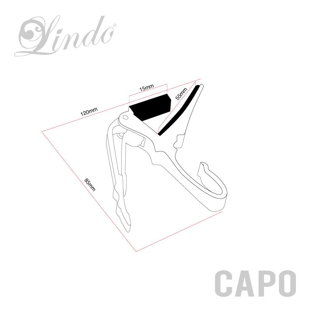 Lindo Acoustic/Electric Guitar Capo Clamp (Trigger Style) - Lindo Guitars