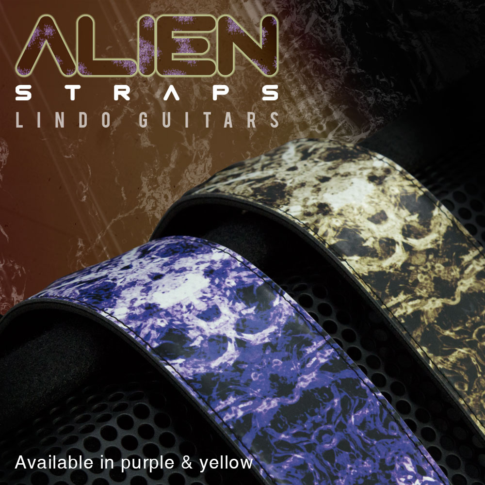 Lindo ‘Alien Shrine’ Faux Leather Strap - Purple - Lindo Guitars