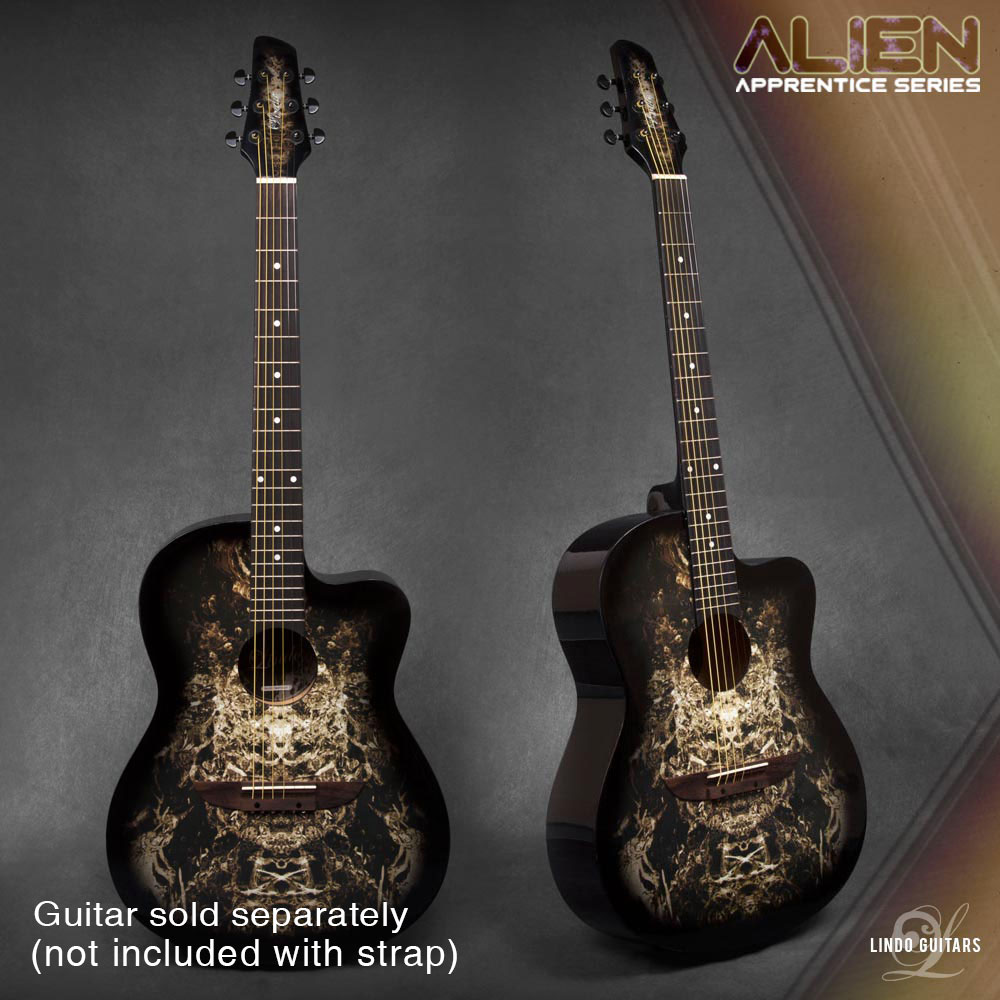 Lindo ‘Alien Shrine’ Faux Leather Strap - Yellow - Lindo Guitars