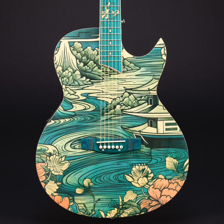Lindo Mizumi Electro Acoustic Guitar - Japanese Graphic Art