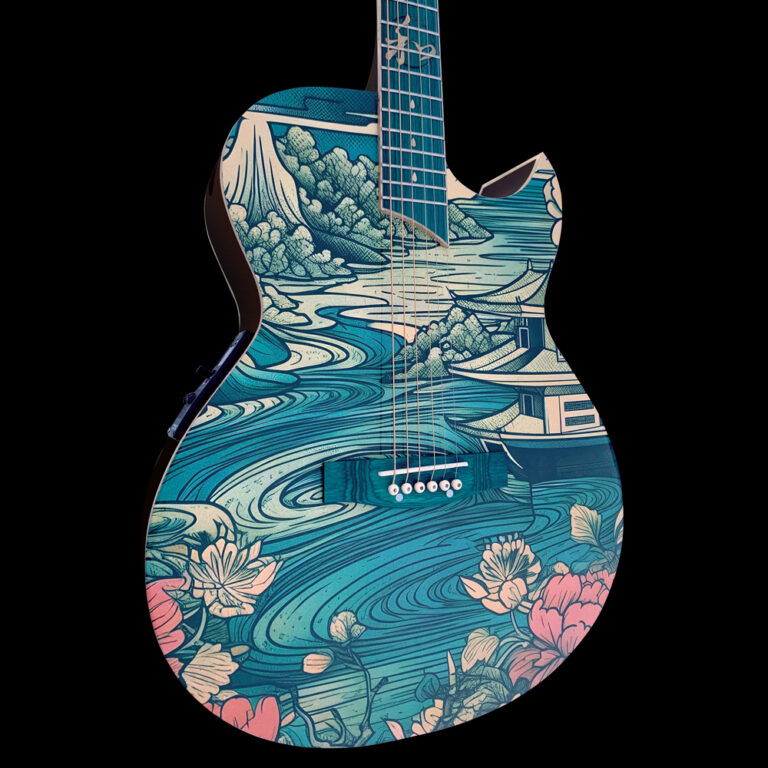Lindo Mizumi Electro Acoustic Guitar - Japanese Graphic Art