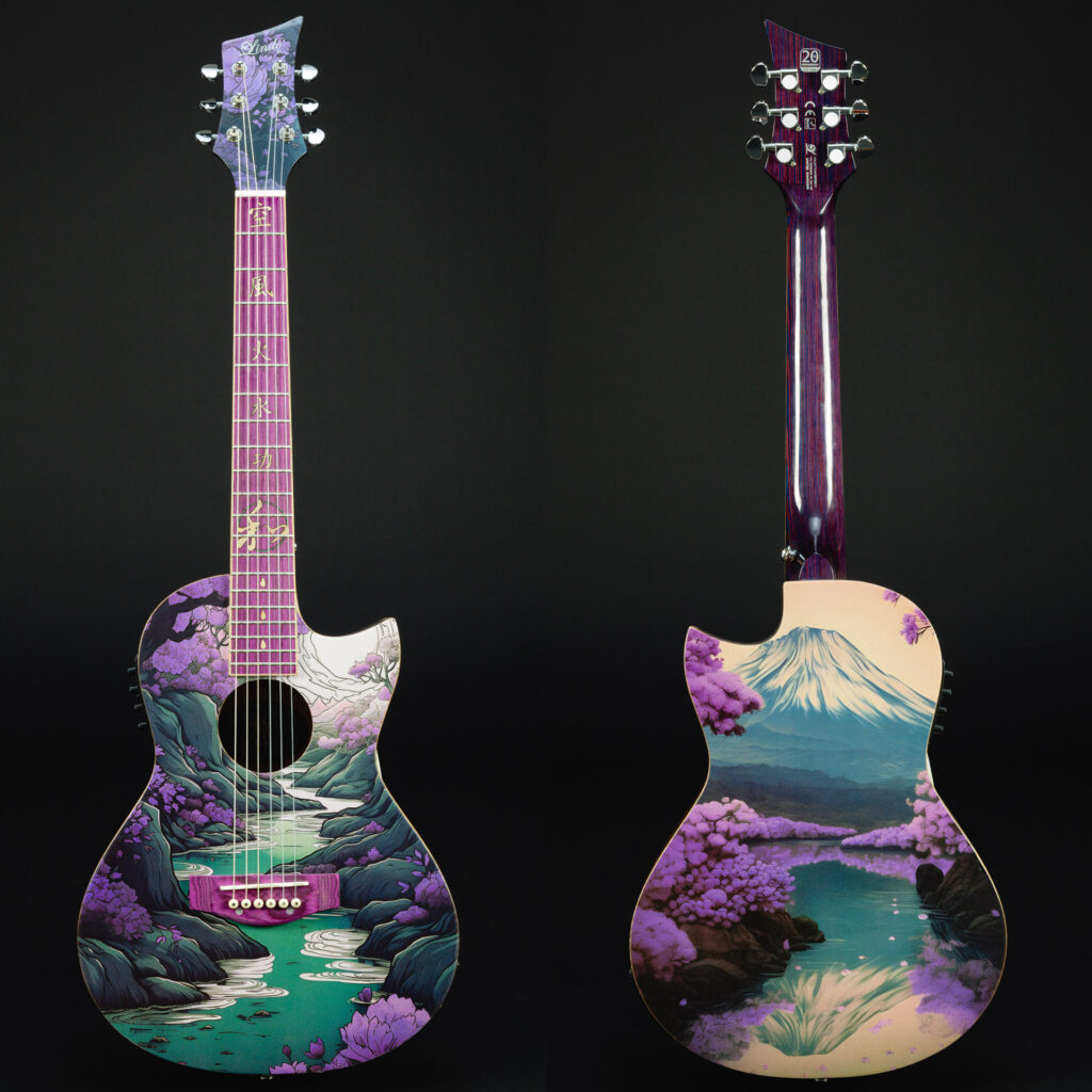 Lindo Ryokou Electro Acoustic Travel Guitar - Japanese Graphic Art